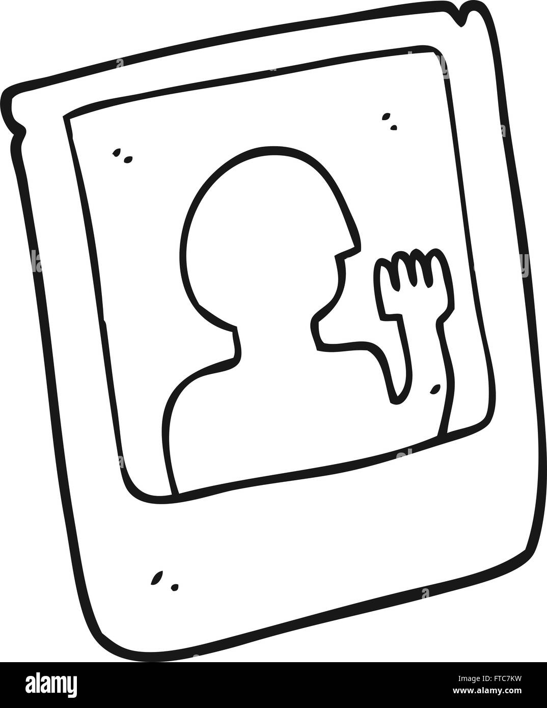 freehand drawn black and white cartoon old instant photograph Stock ...