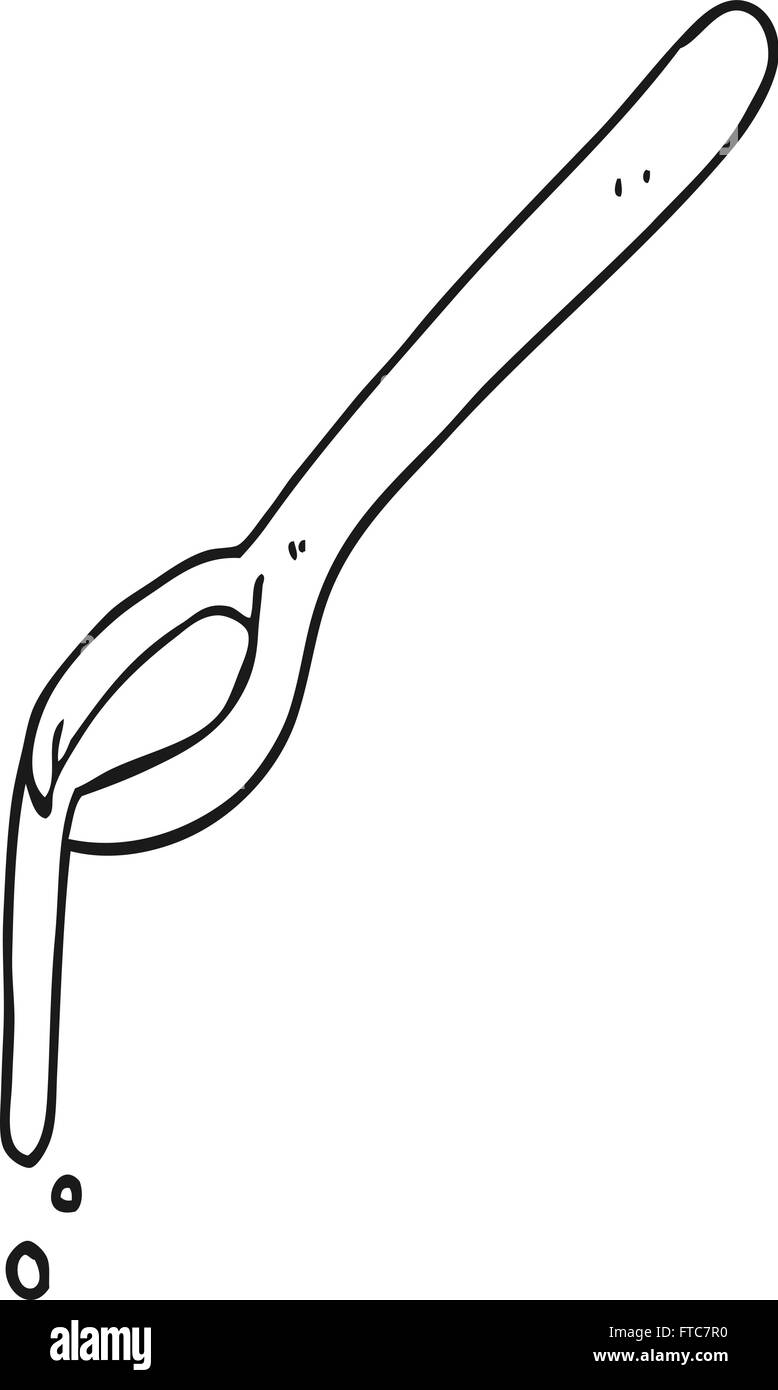 freehand drawn black and white cartoon spoon Stock Vector Image & Art ...