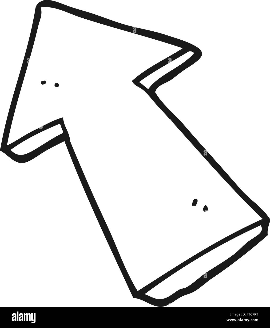 freehand drawn black and white cartoon pointing arrow Stock Vector ...