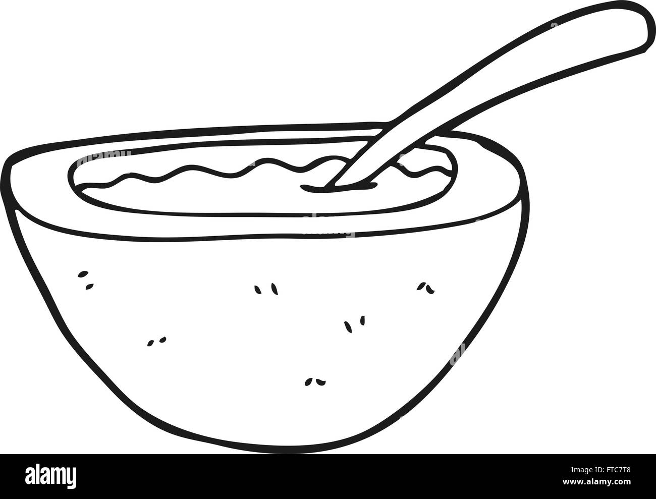 freehand drawn black and white cartoon porridge Stock Vector Image ...