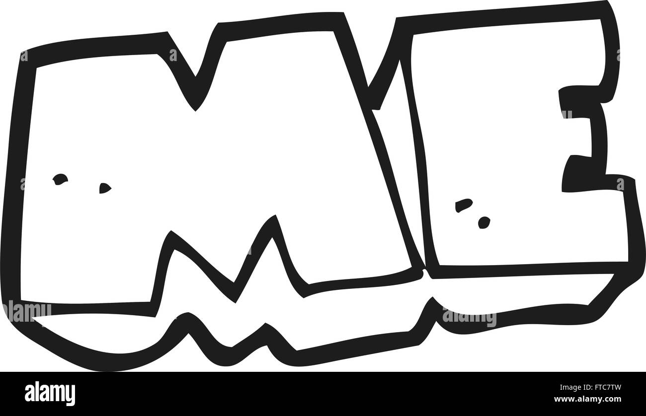 freehand drawn black and white cartoon ME symbol Stock Vector Image ...