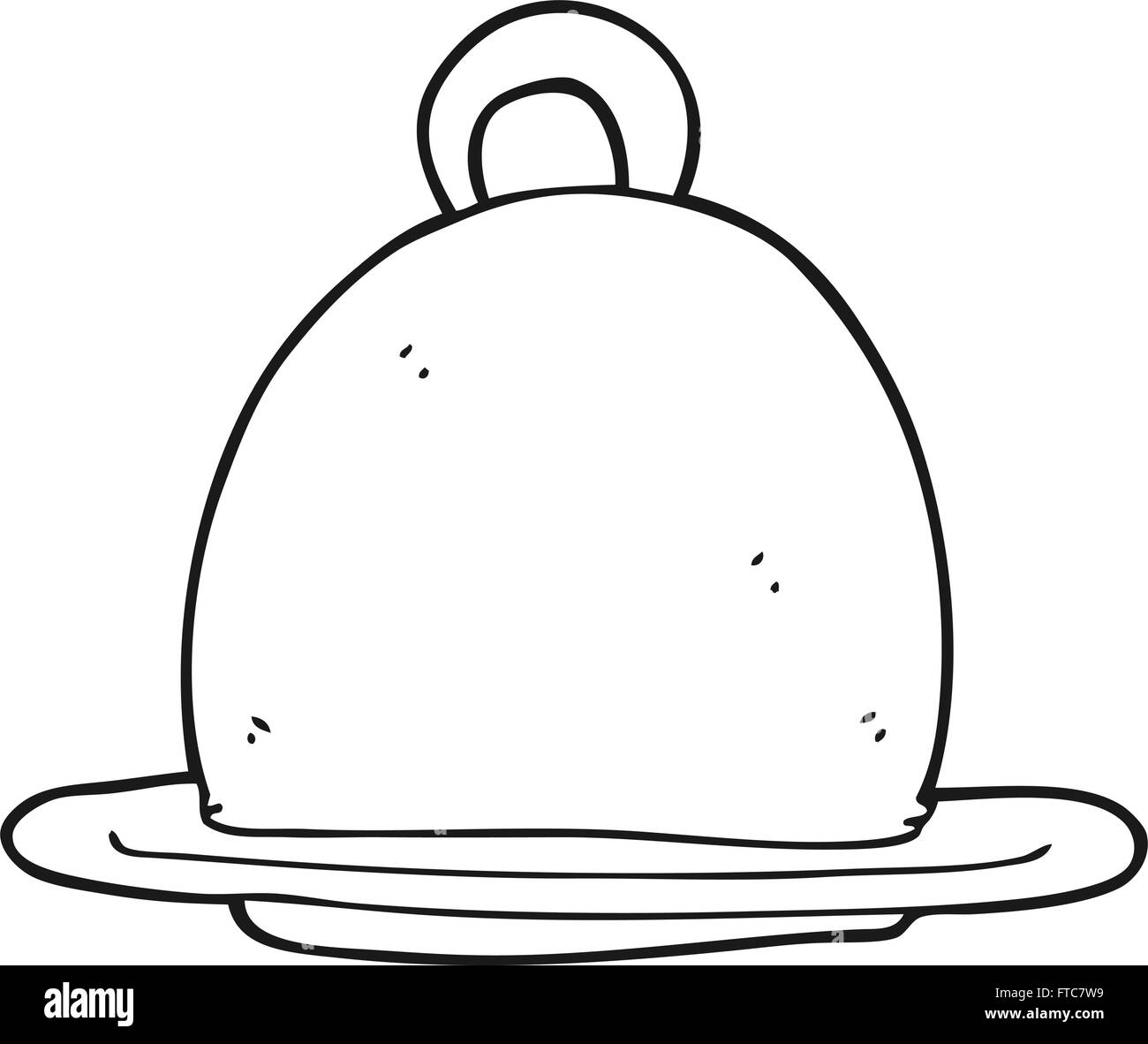 freehand drawn black and white cartoon dinner service Stock Vector ...