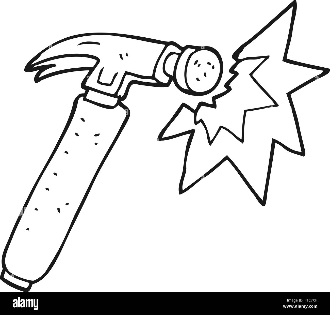 Cartoon Hammer Black And White