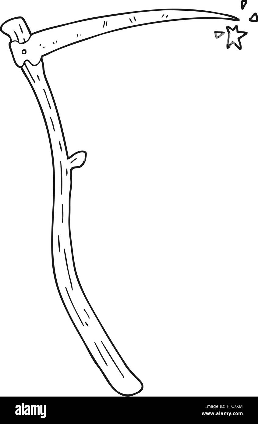 freehand drawn black and white cartoon sharp scythe Stock Vector Image ...