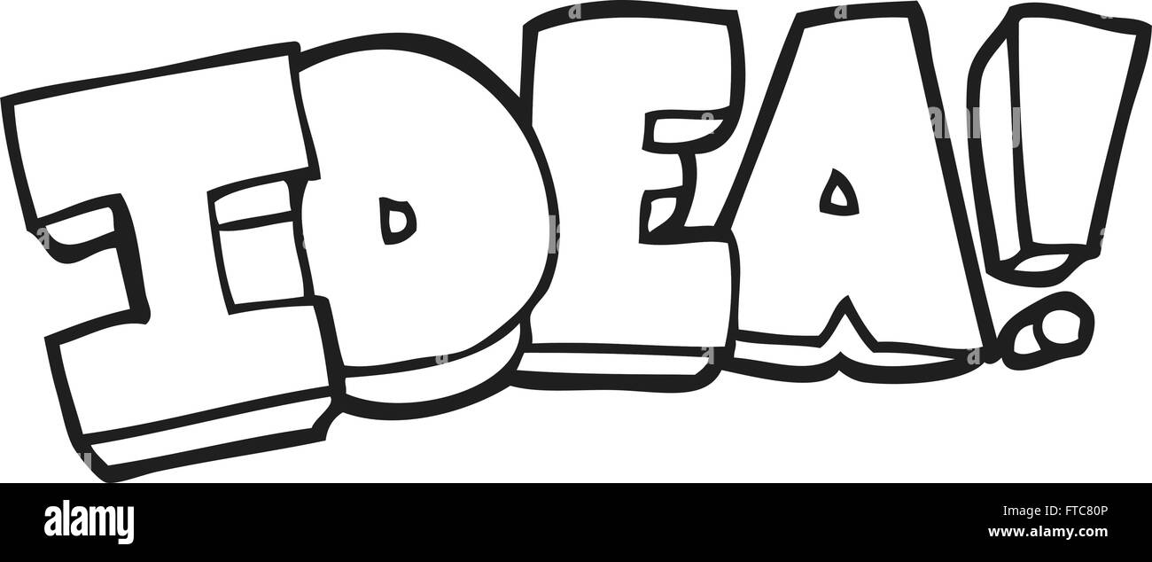freehand drawn black and white cartoon idea symbol Stock Vector Image ...