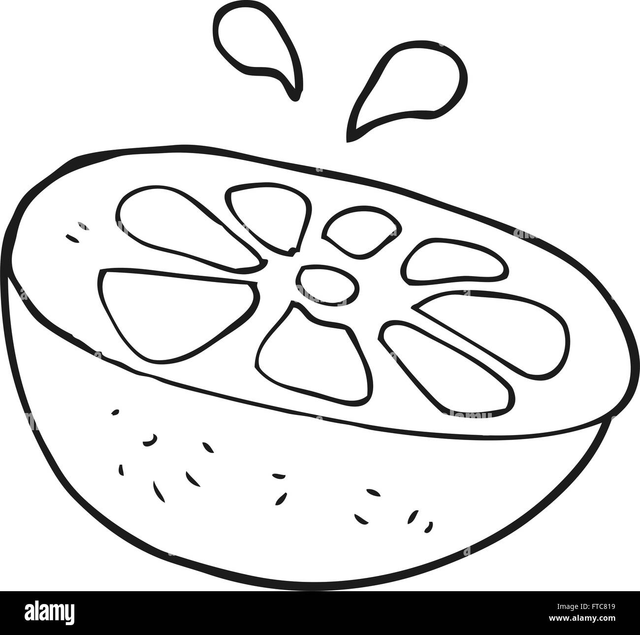 freehand drawn black and white cartoon lemon Stock Vector Image & Art ...