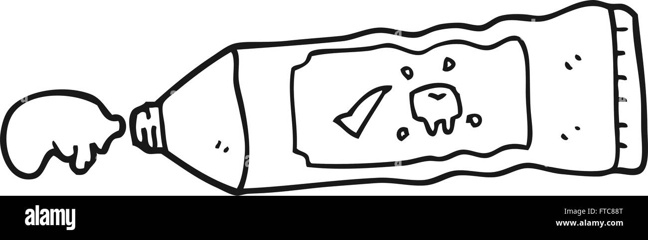 freehand drawn black and white cartoon toothpaste Stock Vector Image ...