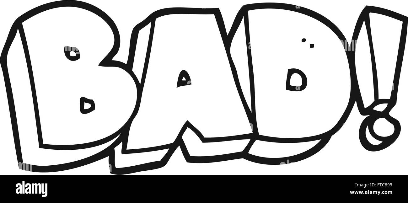 freehand drawn black and white cartoon Bad symbol Stock Vector Image ...