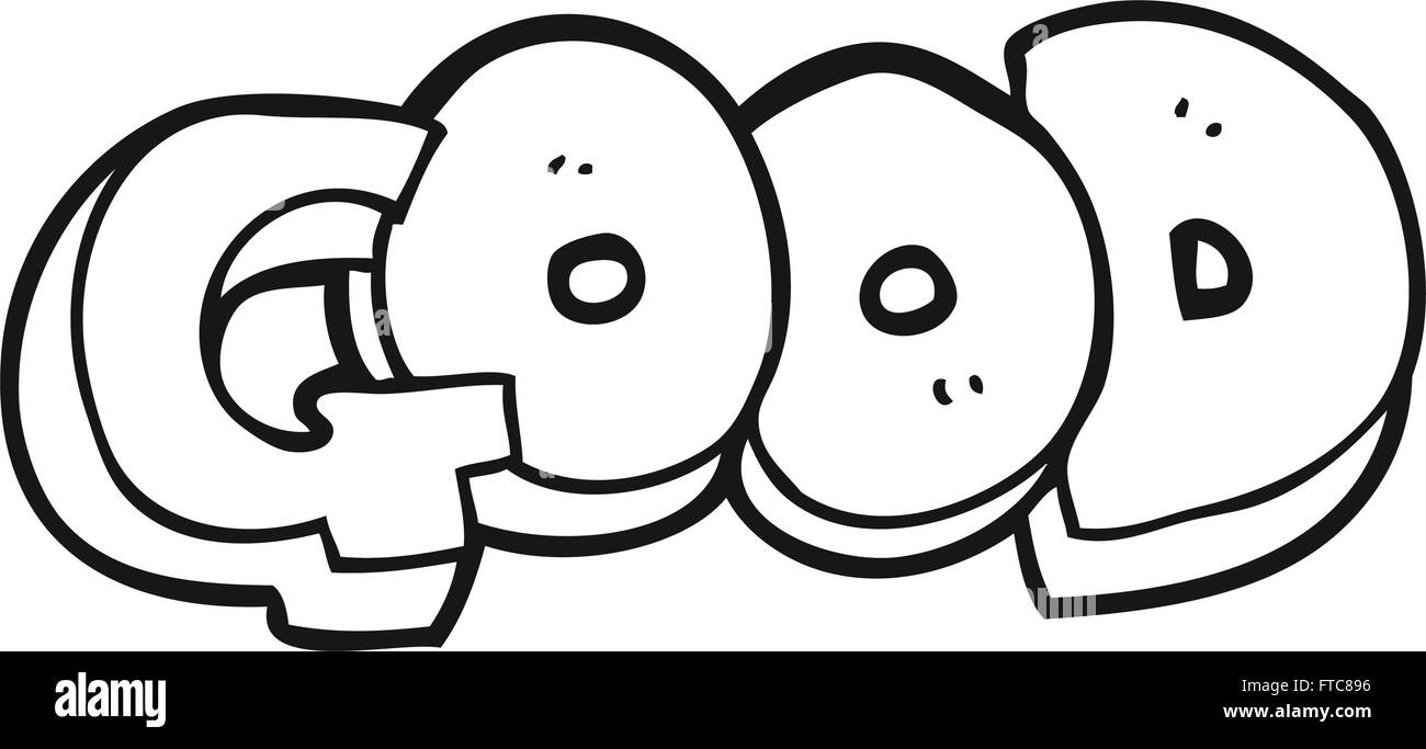 freehand drawn black and white cartoon Good symbol Stock Vector Image ...