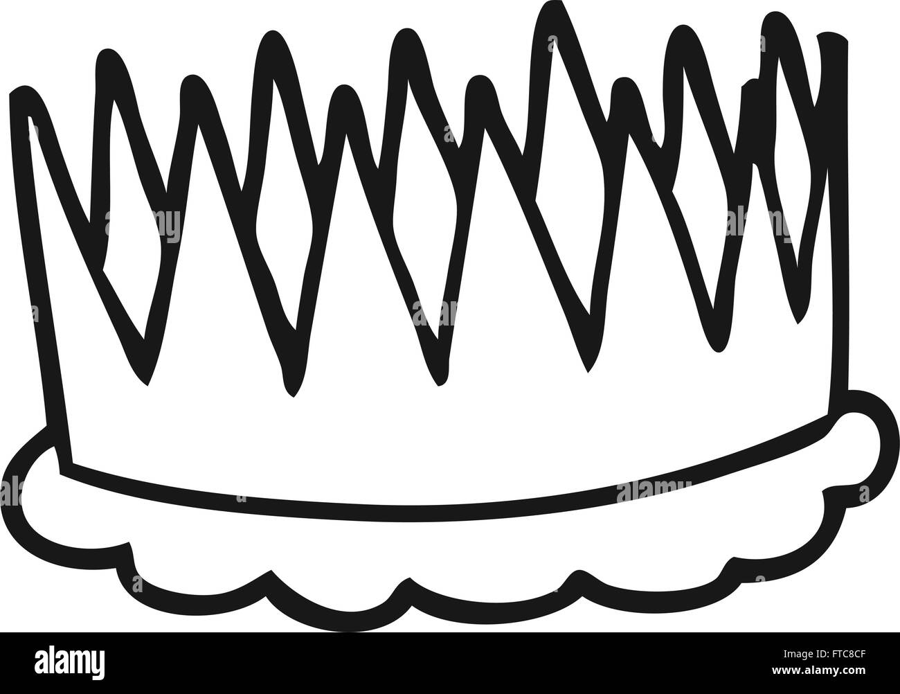 freehand drawn black and white cartoon crown Stock Vector Image & Art ...
