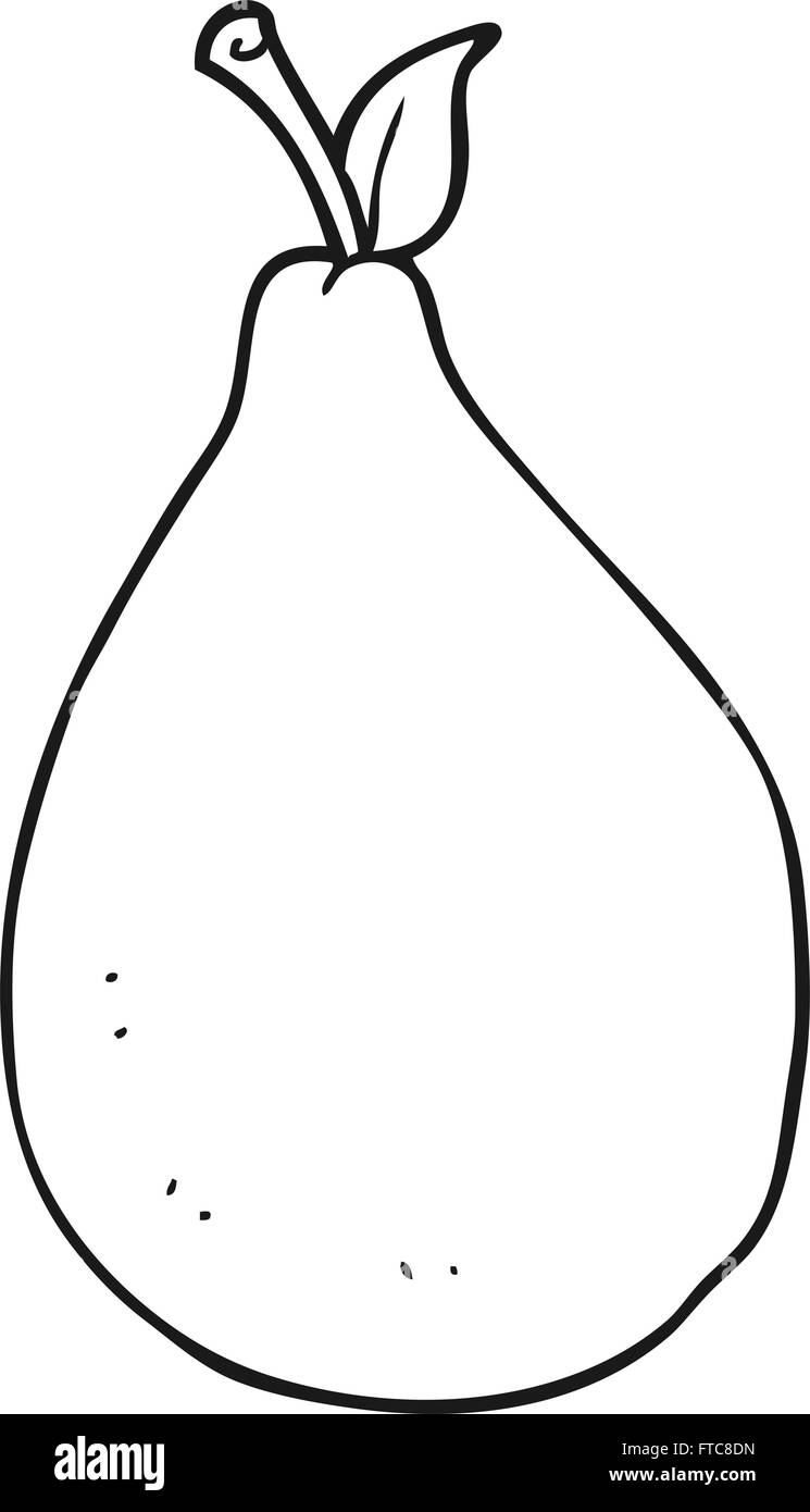 freehand drawn black and white cartoon pear Stock Vector Image & Art ...