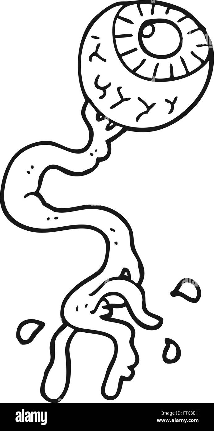 freehand drawn black and white cartoon gross eyeball Stock Vector Image ...