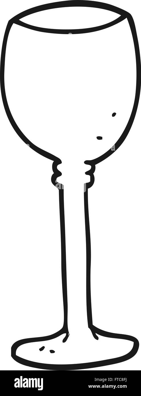 freehand drawn black and white cartoon wine glass Stock Vector Image ...