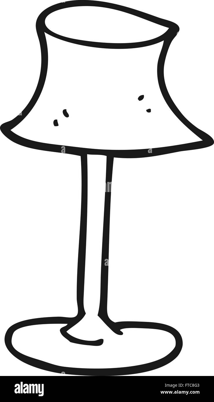freehand drawn black and white cartoon lamp Stock Vector Image & Art ...