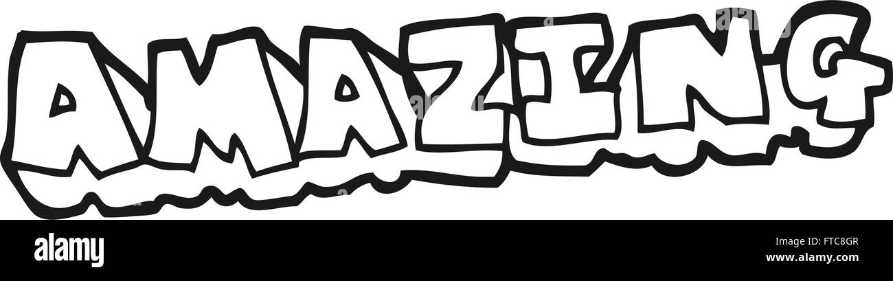 Freehand drawn cartoon amazing word hi-res stock photography and images ...