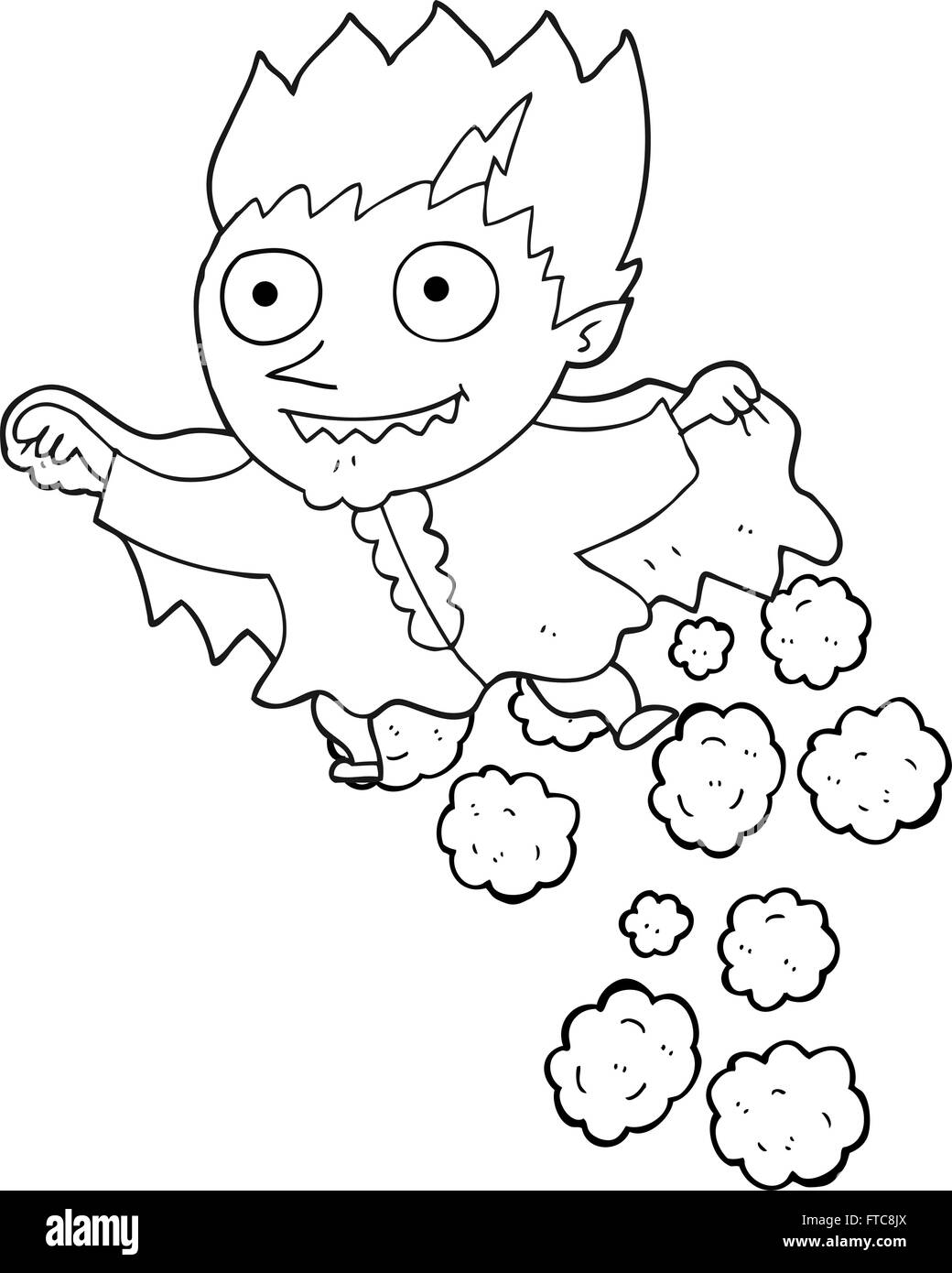 freehand drawn black and white cartoon vampire Stock Vector Image & Art ...