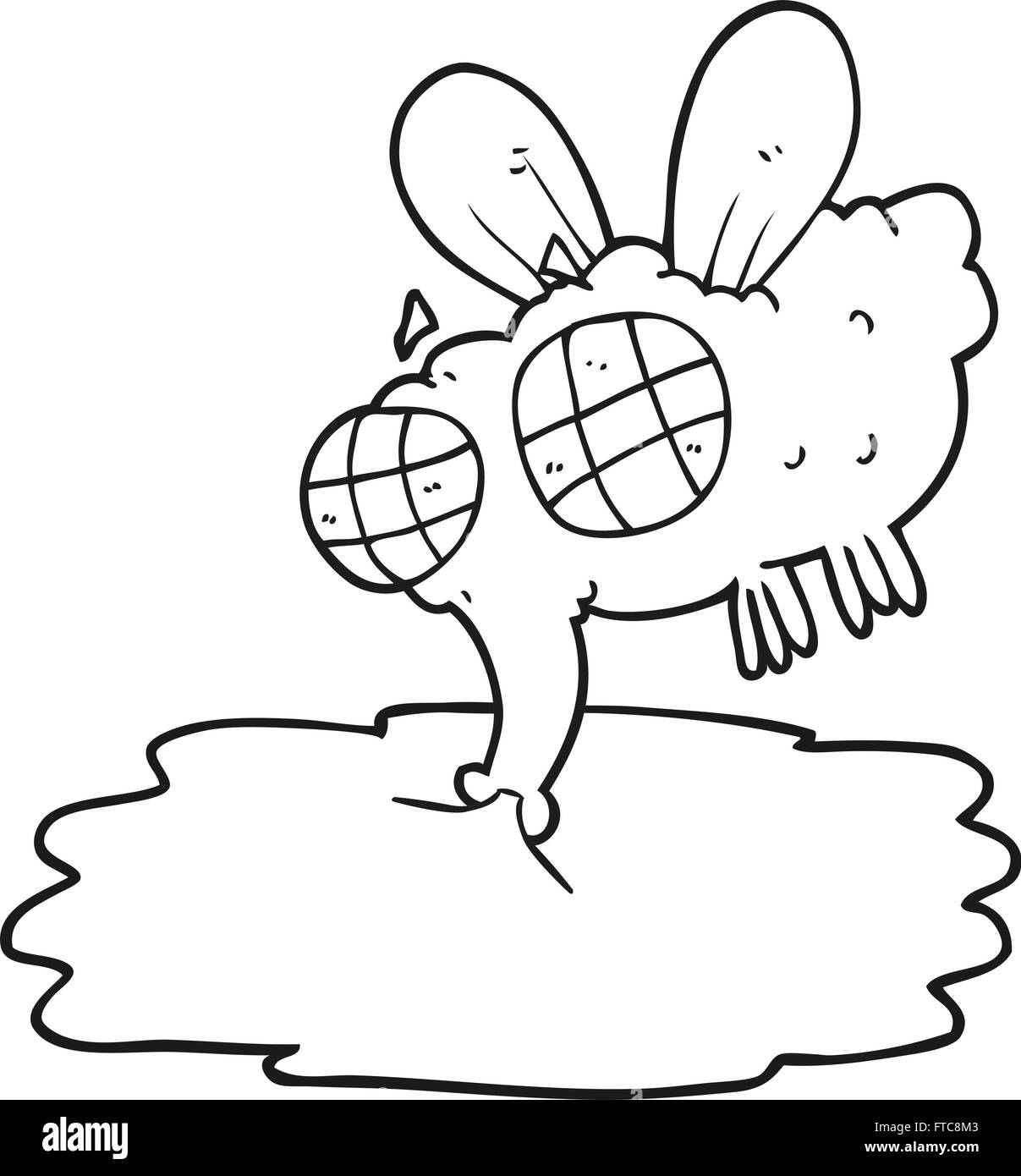 freehand drawn black and white cartoon gross fly Stock Vector Image ...