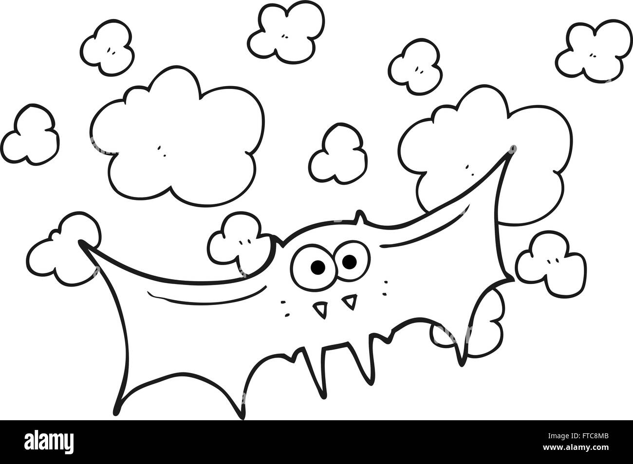 freehand drawn black and white cartoon vampire bat Stock Vector Image ...