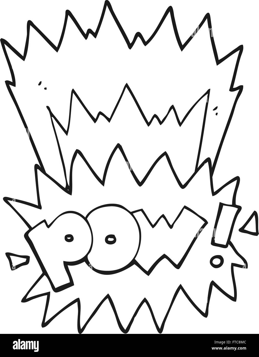 freehand drawn black and white cartoon pow symbol Stock Vector Image ...