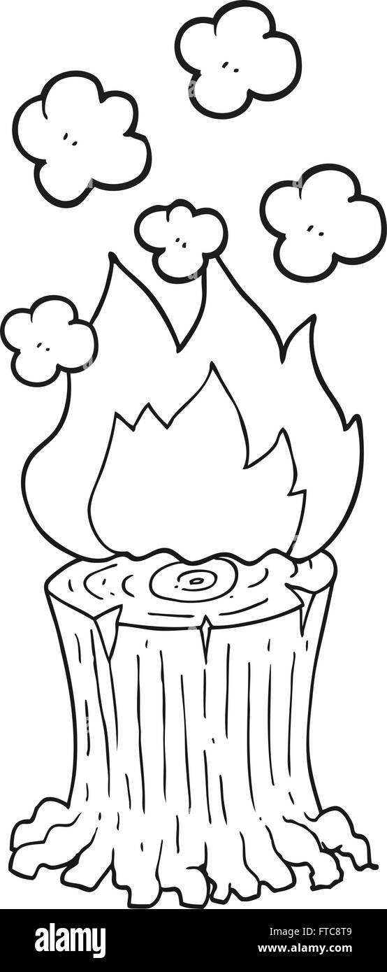 Freehand drawn cartoon burning tree hi-res stock photography and images ...