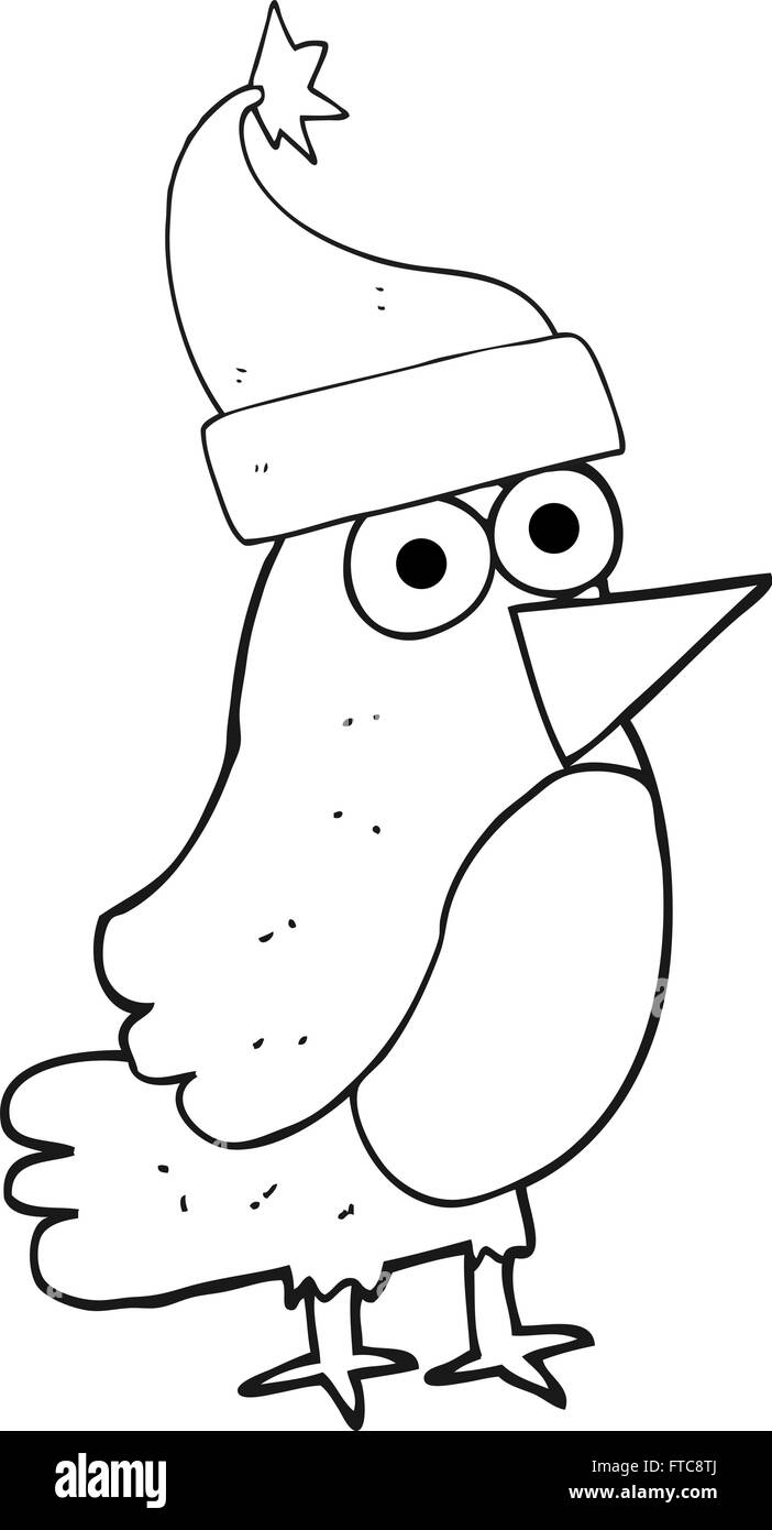 freehand drawn black and white cartoon robin Stock Vector Image & Art ...