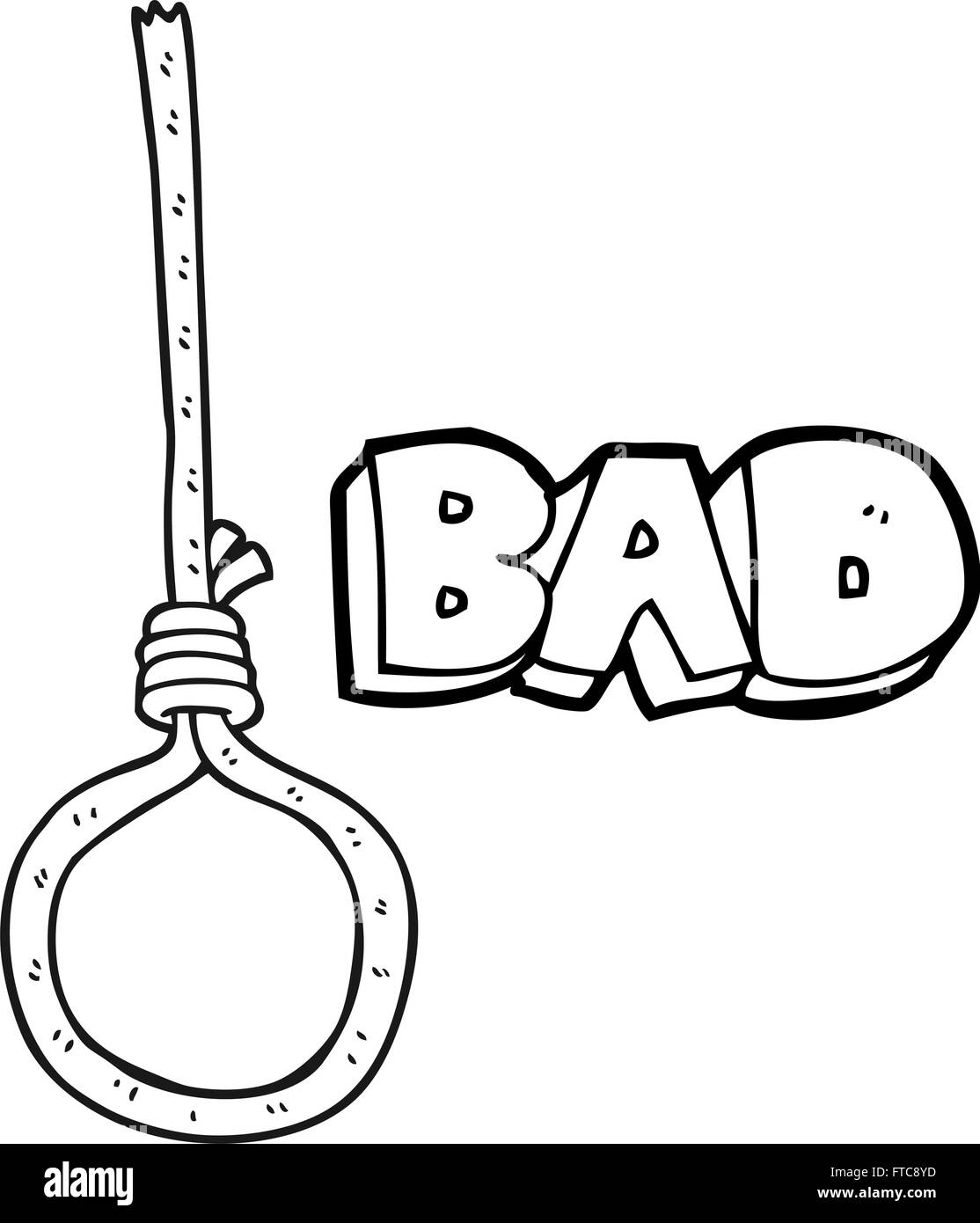 freehand drawn black and white cartoon noose Stock Vector Image & Art ...