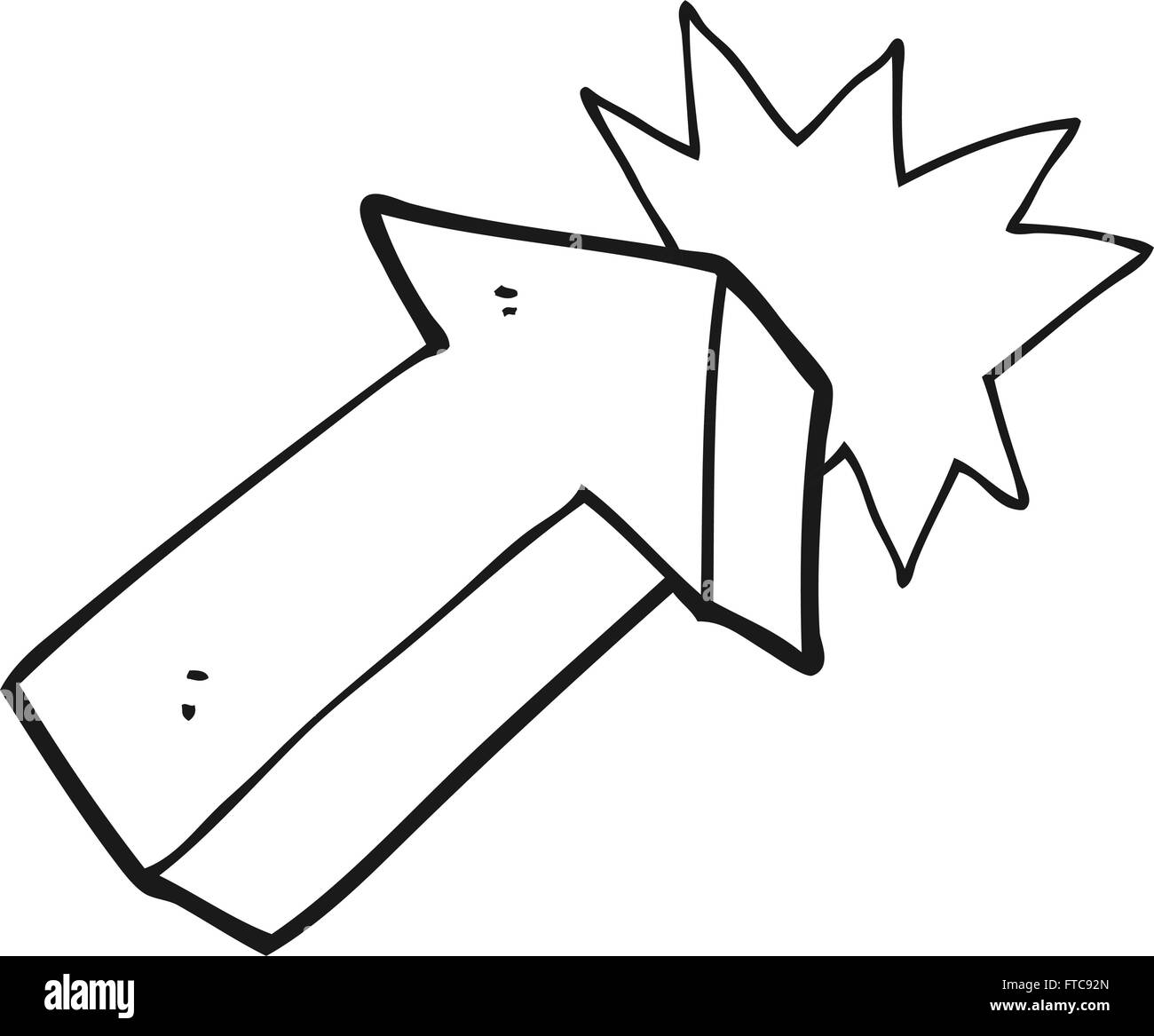 freehand drawn black and white cartoon pointing arrow symbol Stock ...