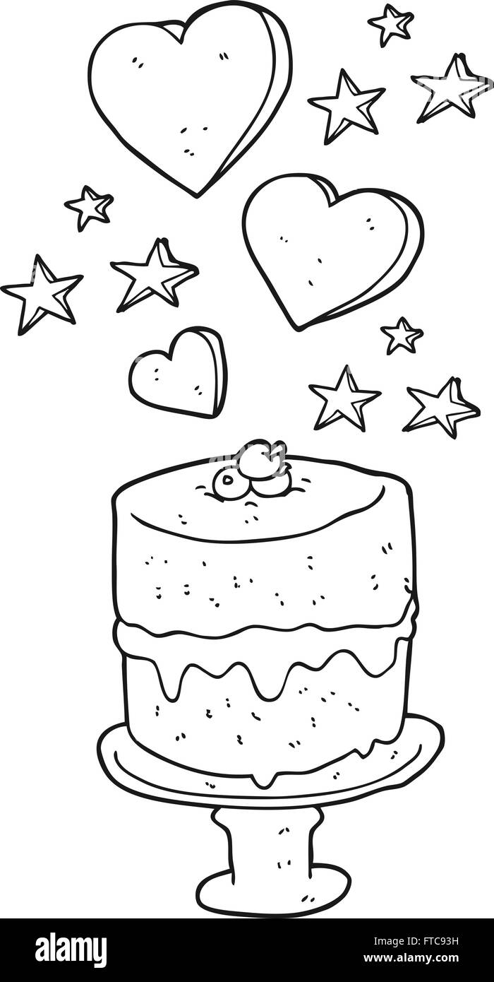 freehand drawn black and white cartoon cake Stock Vector Image & Art ...