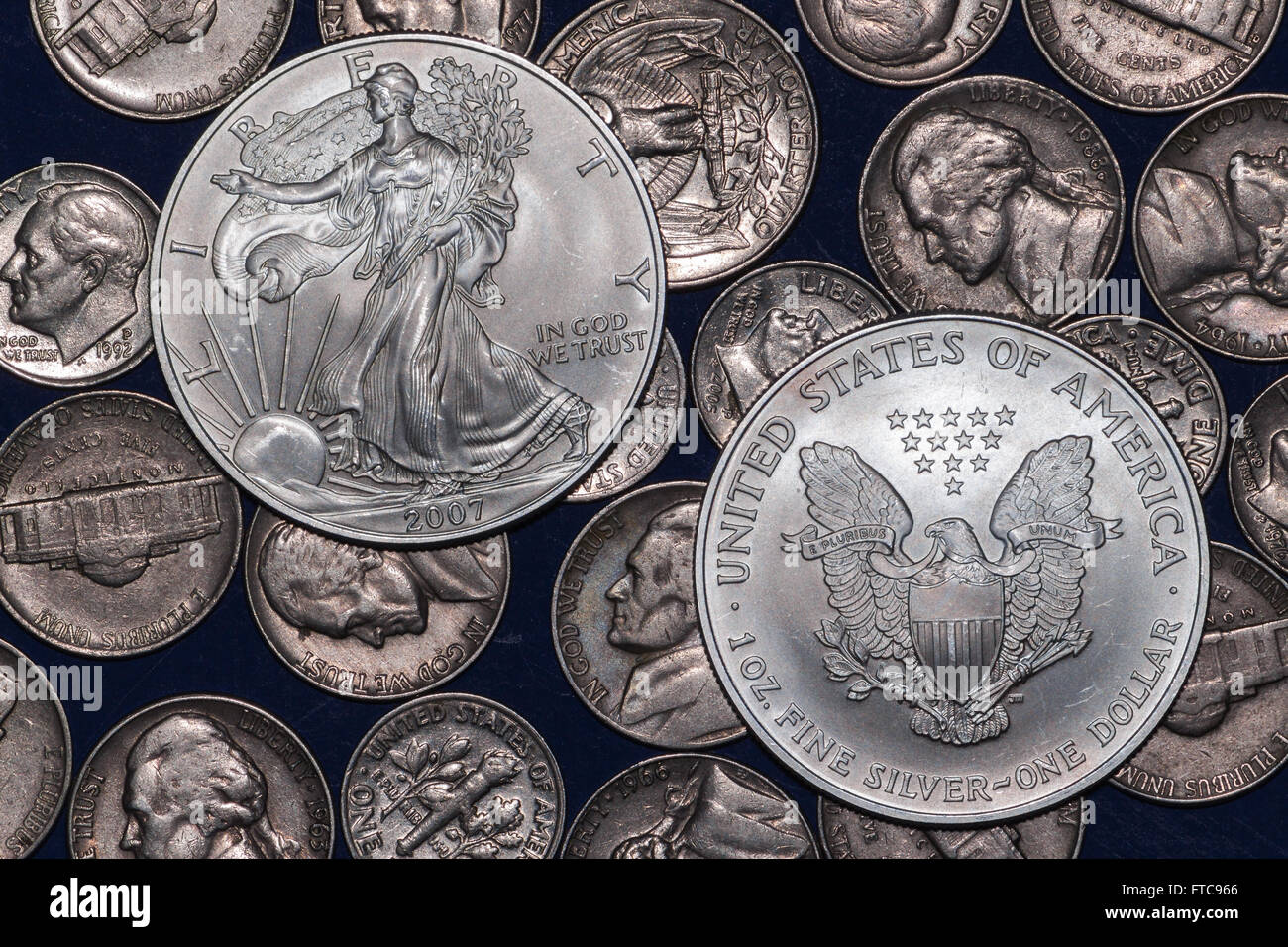 US Mint coinage and silver coins Stock Photo - Alamy