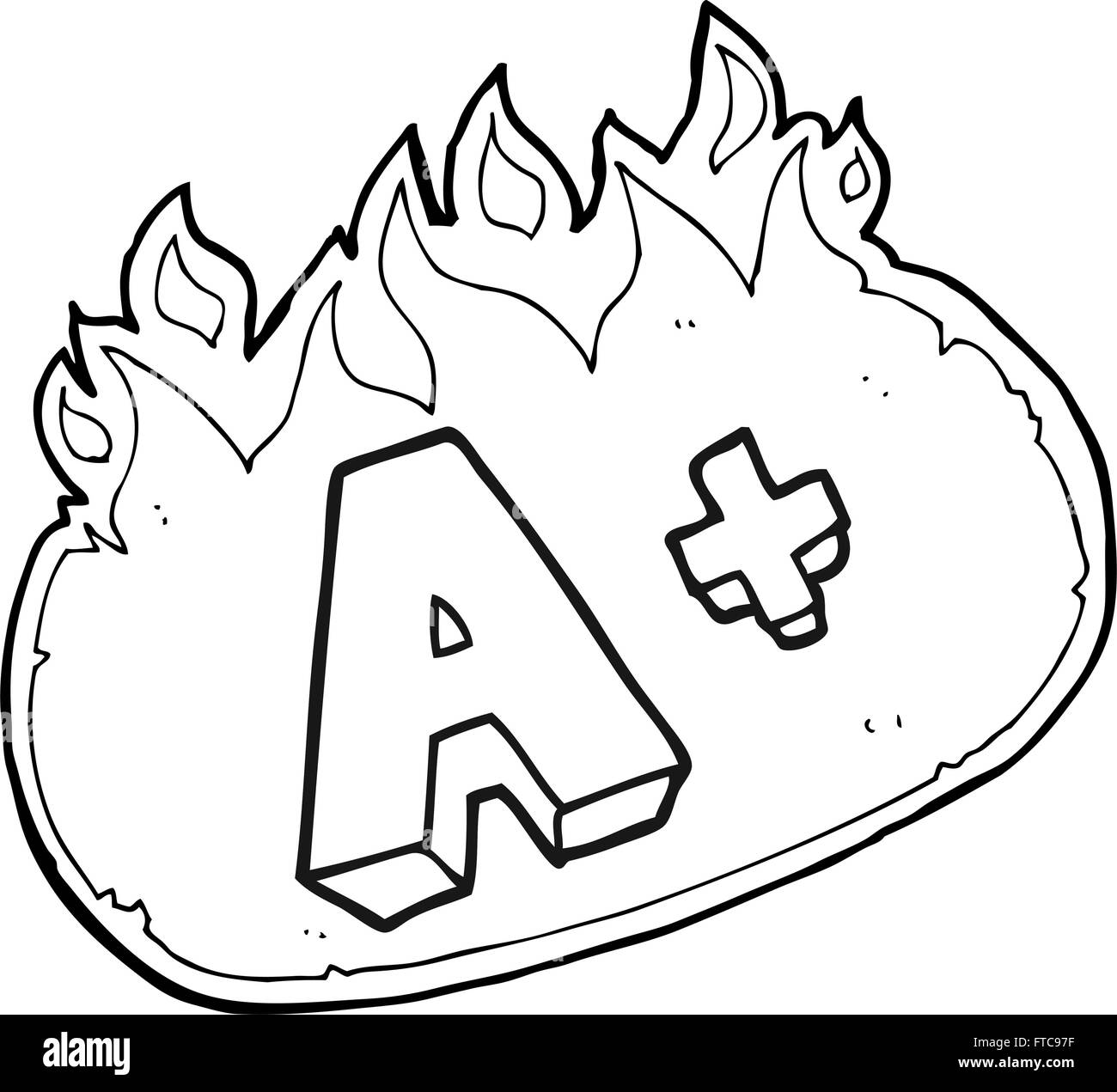 freehand drawn black and white cartoon A grade symbol Stock Vector ...