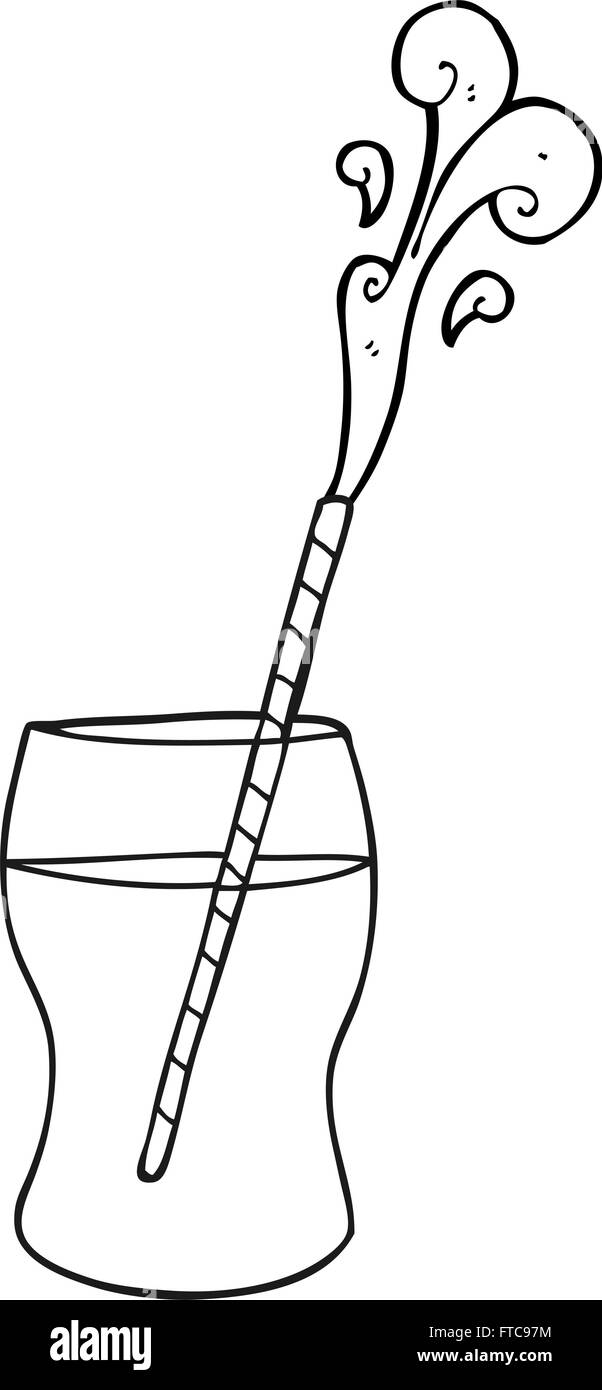 freehand drawn black and white cartoon fizzy drink Stock Vector Image ...
