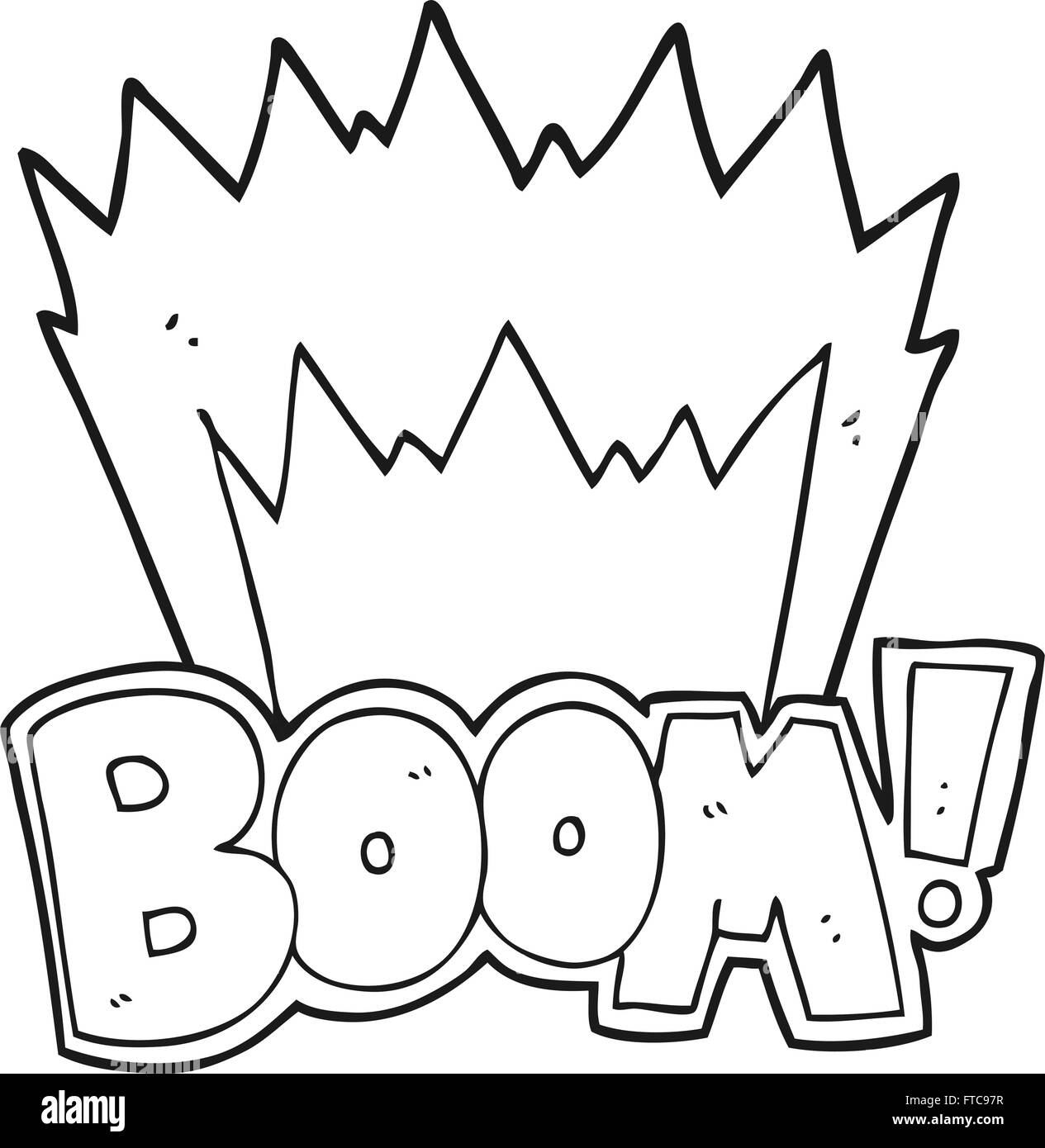 freehand drawn black and white cartoon boom symbol Stock Vector Image ...