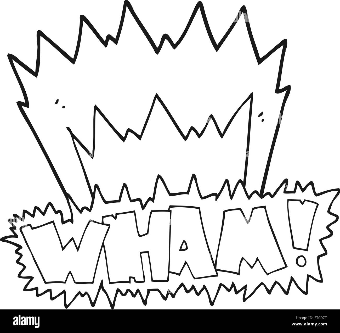 freehand drawn black and white cartoon wham! symbol Stock Vector Image ...