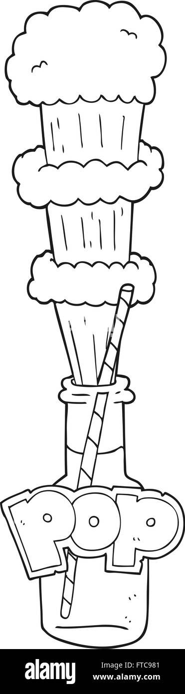 freehand drawn black and white cartoon fizzy drink bottle Stock Vector ...