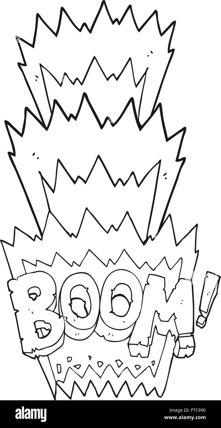 freehand drawn black and white cartoon boom symbol Stock Vector Image ...