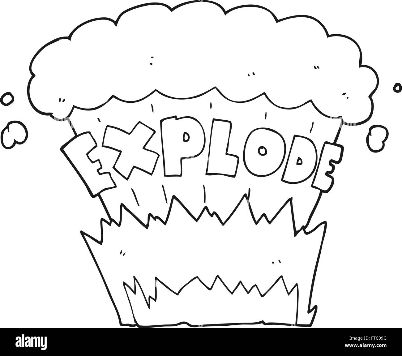 freehand drawn black and white cartoon explosion Stock Vector Image ...