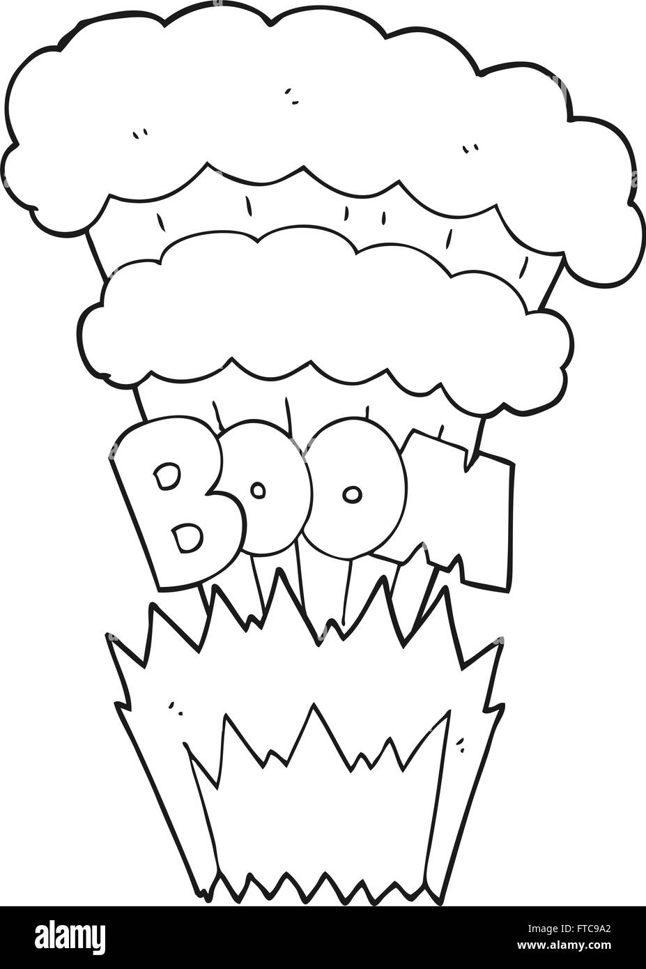 freehand drawn black and white cartoon explosion Stock Vector Image ...