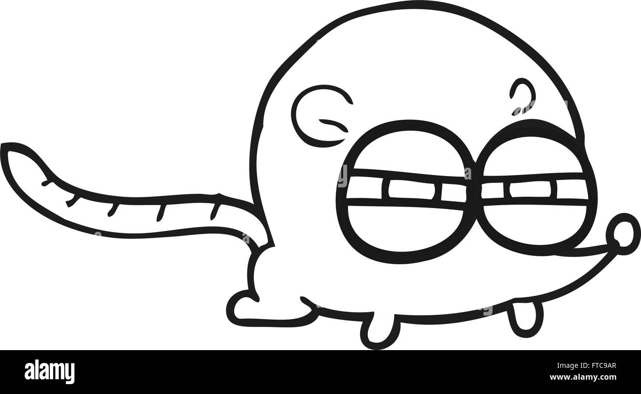 freehand drawn black and white cartoon evil mouse Stock Vector Image ...