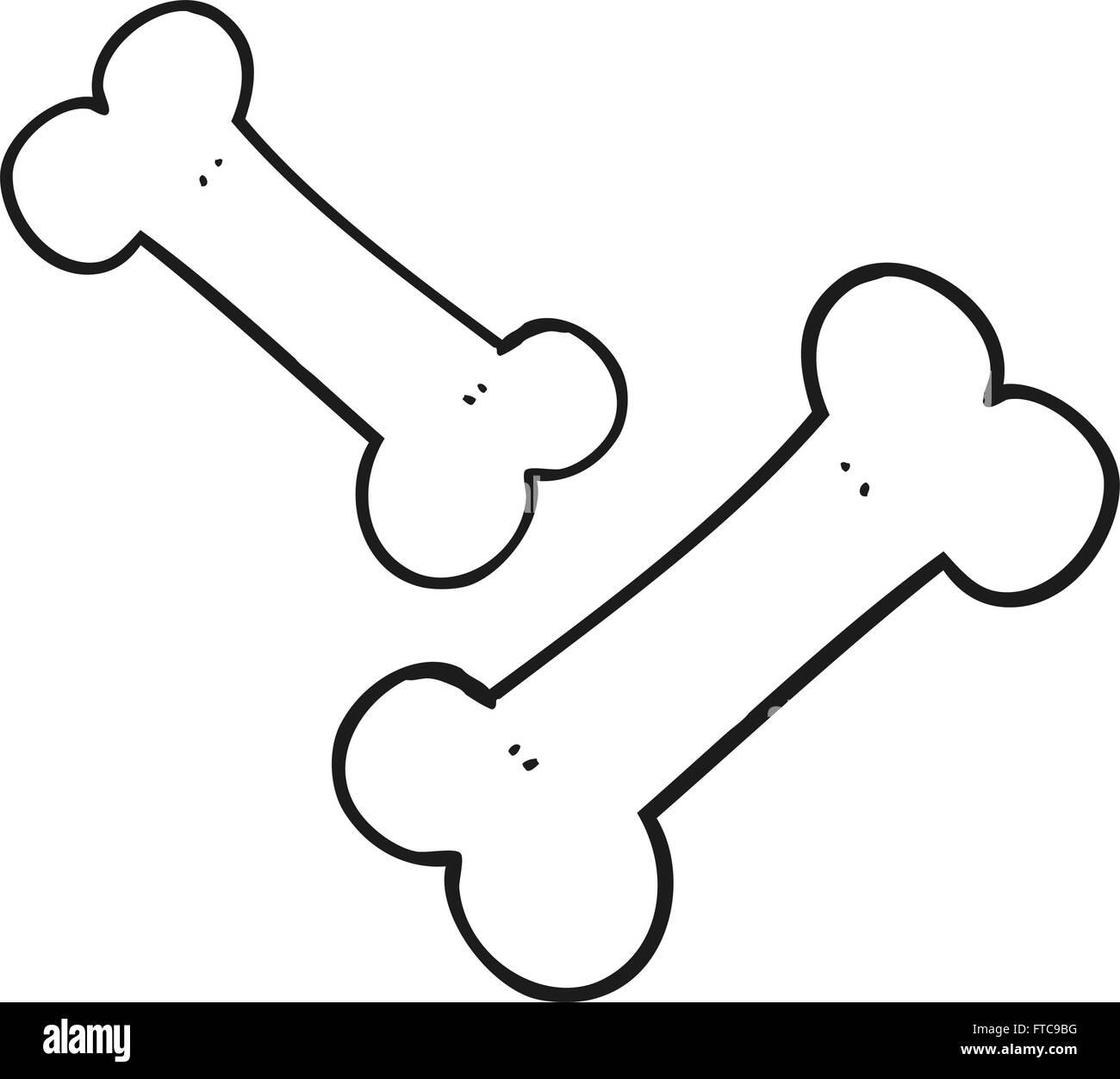 freehand drawn black and white cartoon old bones Stock Vector Image ...