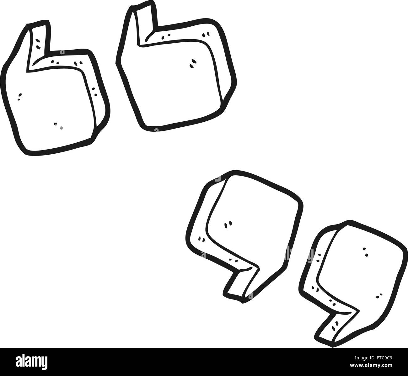 freehand drawn black and white cartoon quotation marks Stock Vector ...