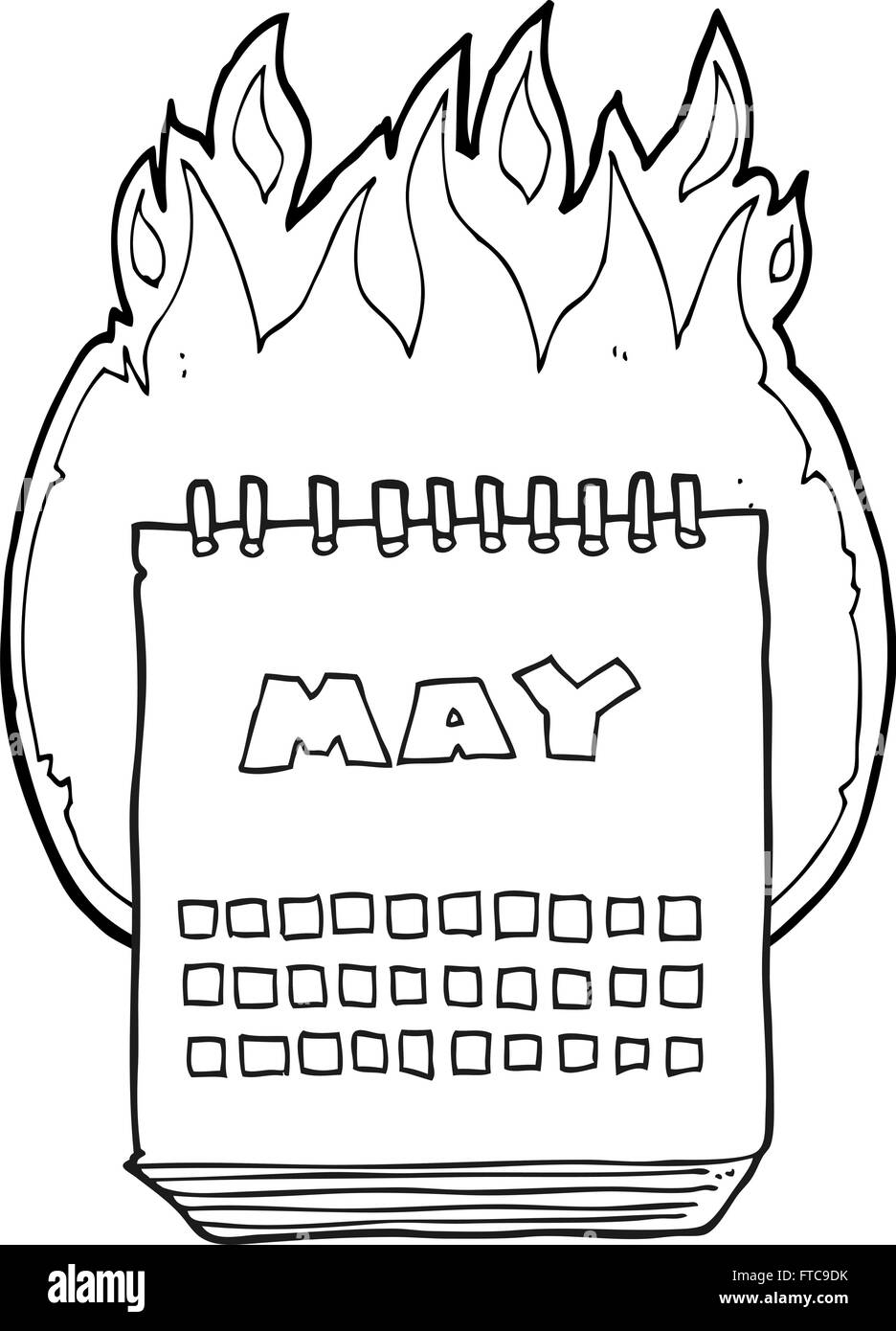 Freehand drawn cartoon calendar showing hi-res stock photography and ...