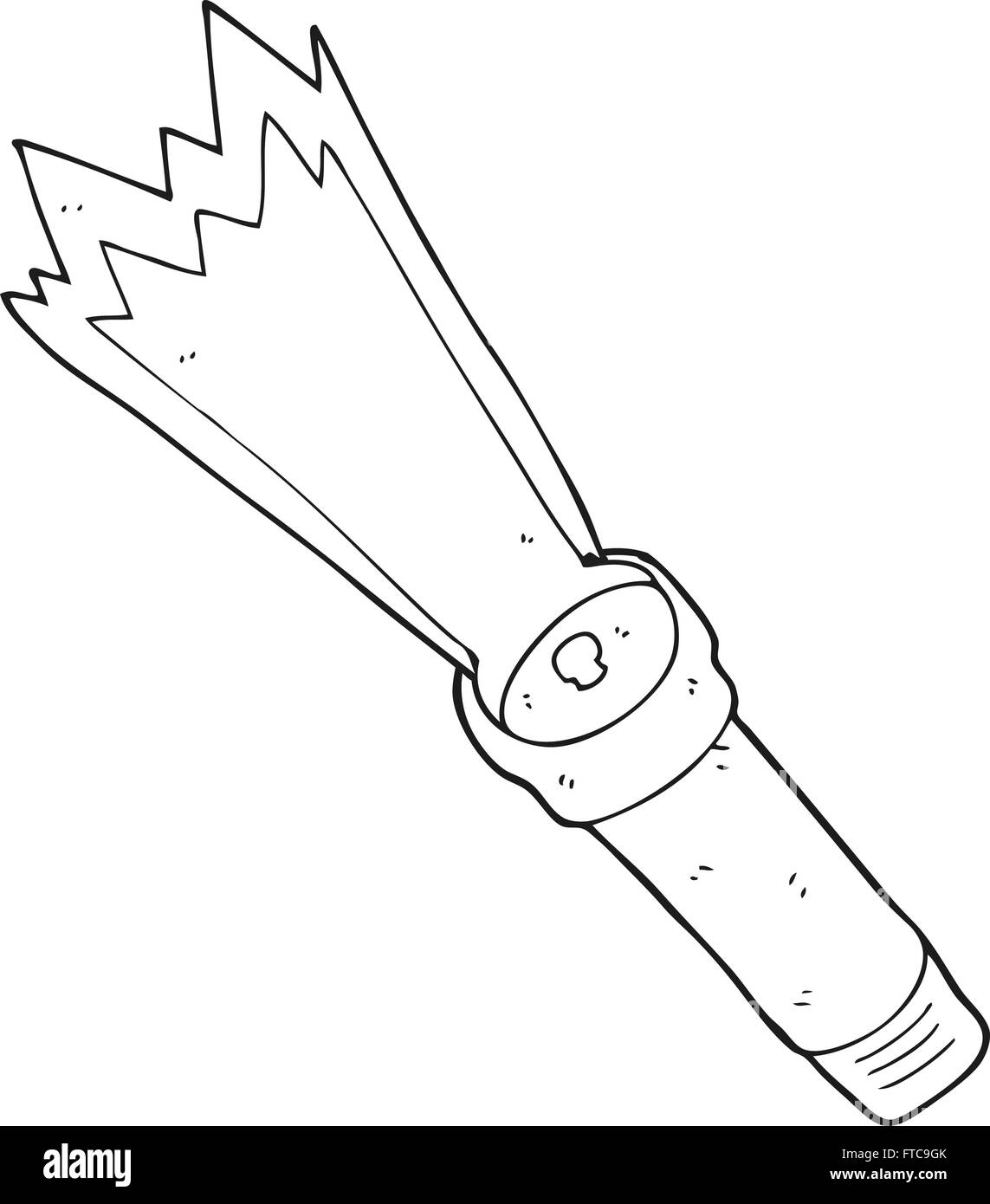 freehand drawn black and white cartoon torch Stock Vector Image & Art ...