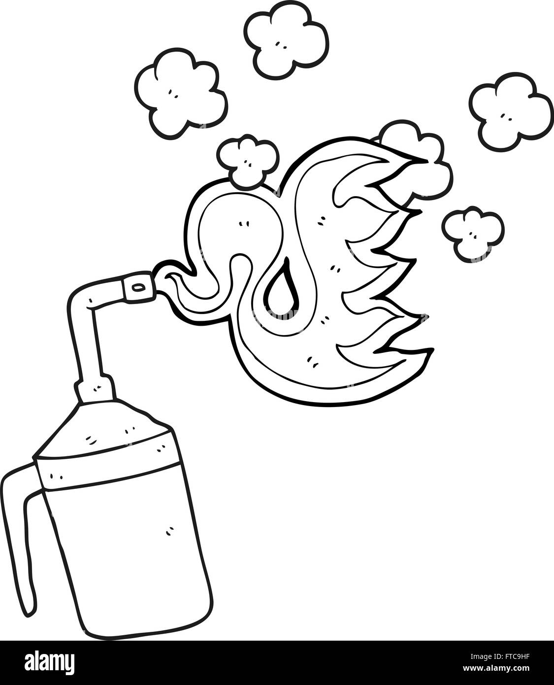 freehand drawn black and white cartoon blow torch Stock Vector Image ...