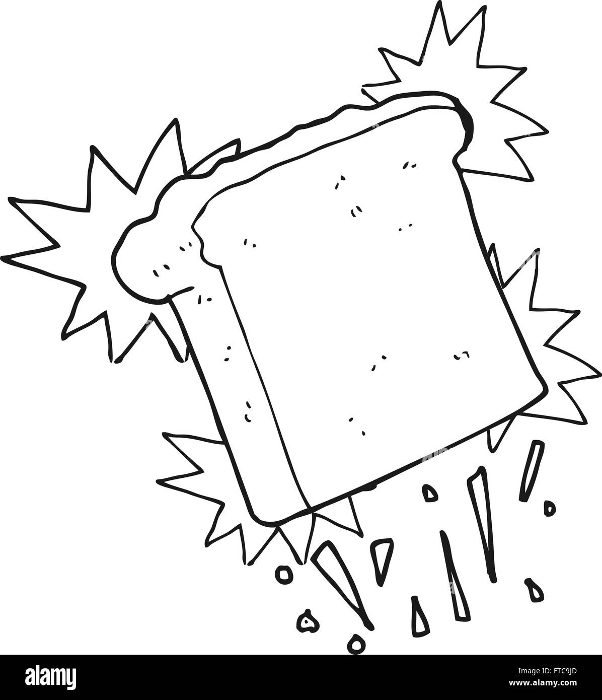 freehand drawn black and white cartoon toast Stock Vector Image & Art ...