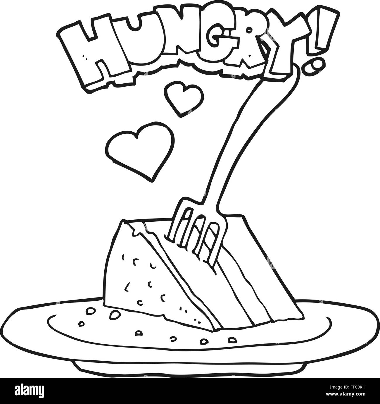 freehand drawn black and white cartoon lovely cake Stock Vector Image ...