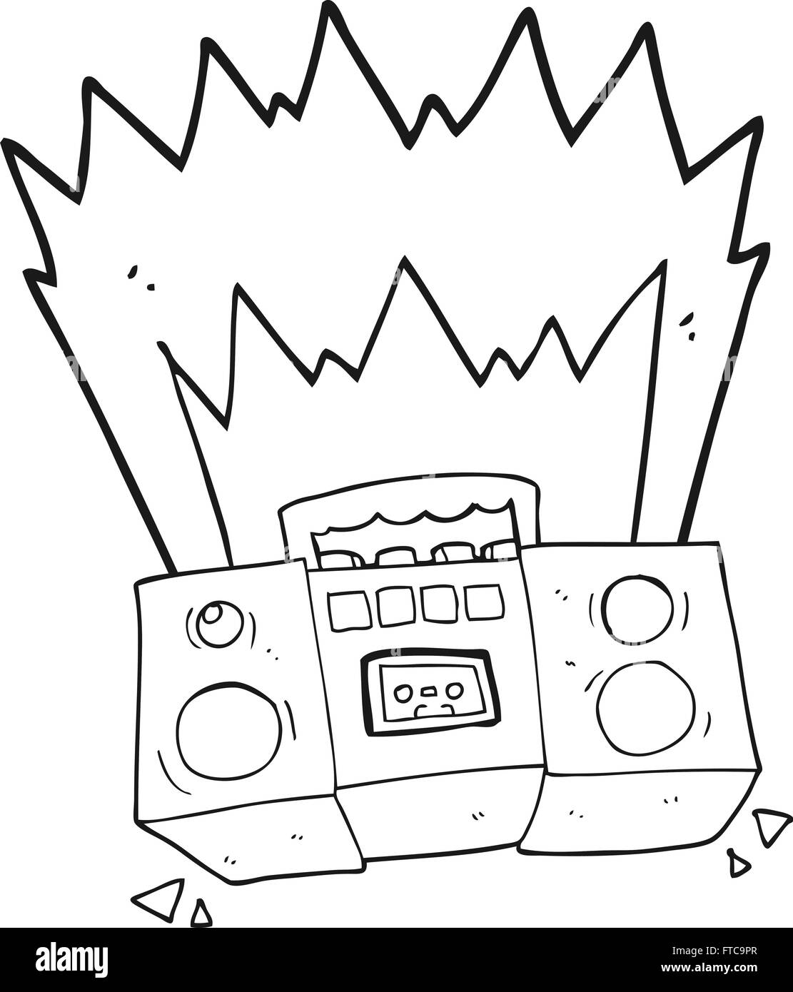 Freehand Drawn Black And White Cartoon Boom Box Stock Vector Image And Art Alamy