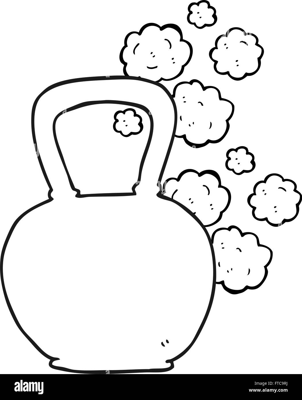 freehand drawn black and white cartoon kettle bell Stock Vector Image ...