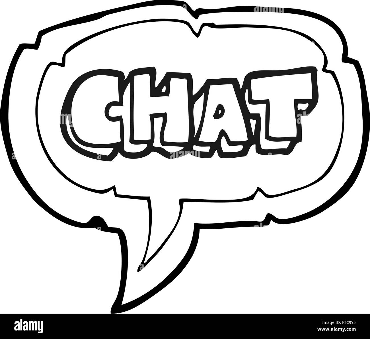 freehand drawn black and white cartoon chat symbol Stock Vector Image ...
