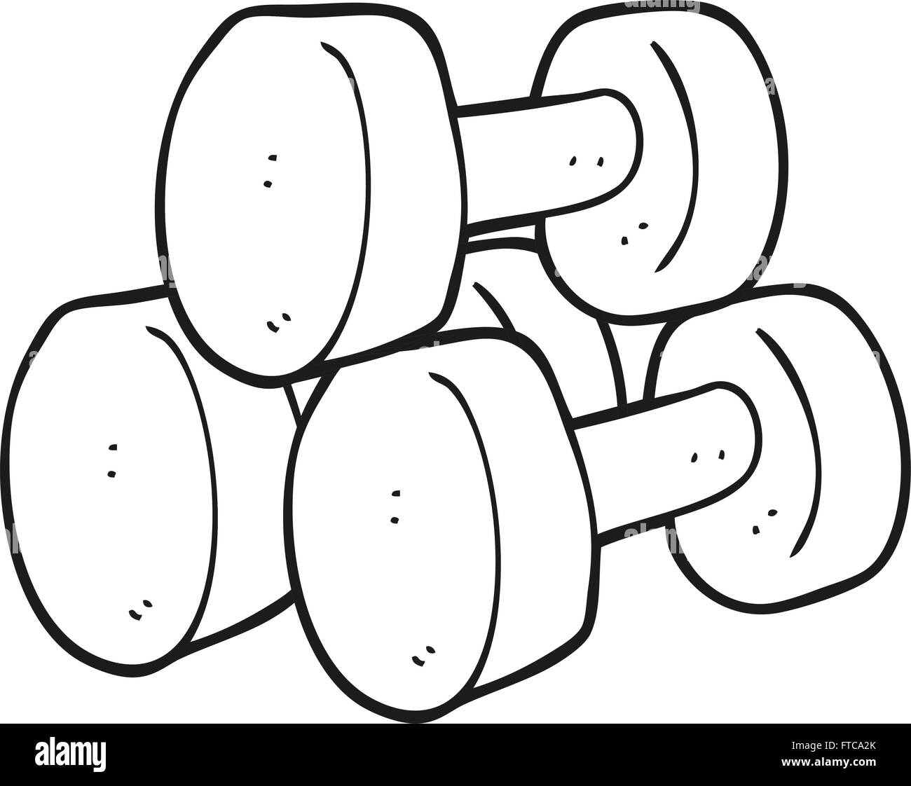 freehand drawn black and white cartoon dumbbells Stock Vector Image ...