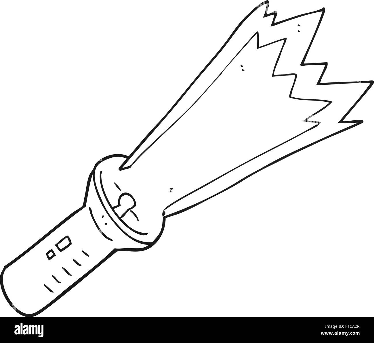 freehand drawn black and white cartoon torch Stock Vector Image & Art ...